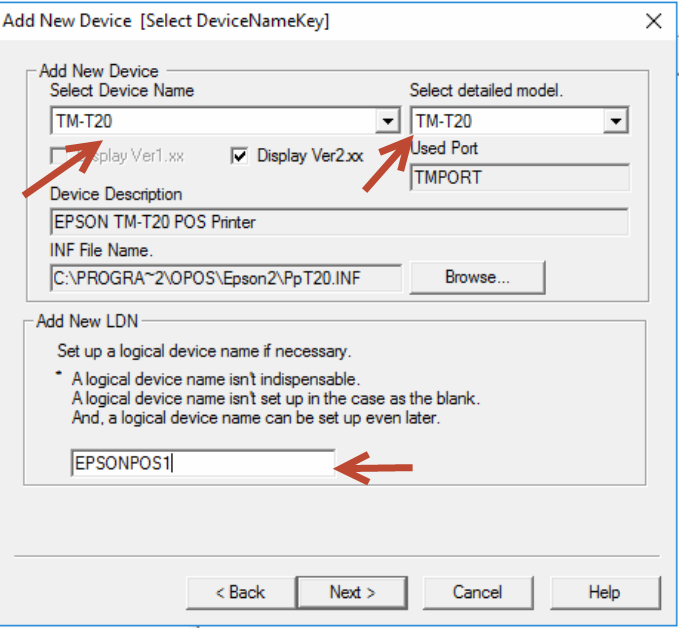 USB Epson OPOS Printer Configuration for Idealpos